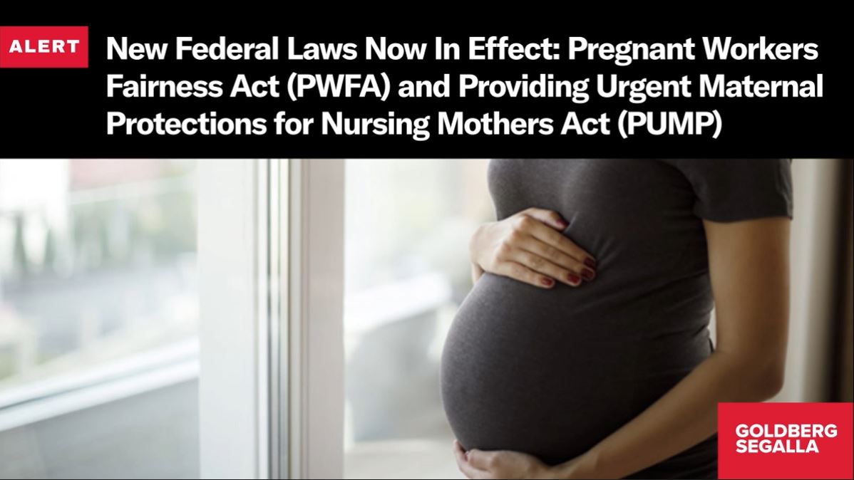 New Federal Laws Now In Effect Pregnant Workers Fairness Act Pwfa
