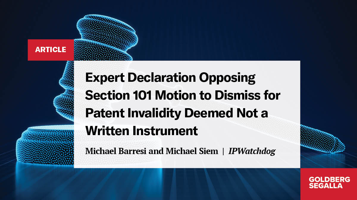 Michael J. Barresi and Michael A. Siem Delve into Expert Declaration in ...